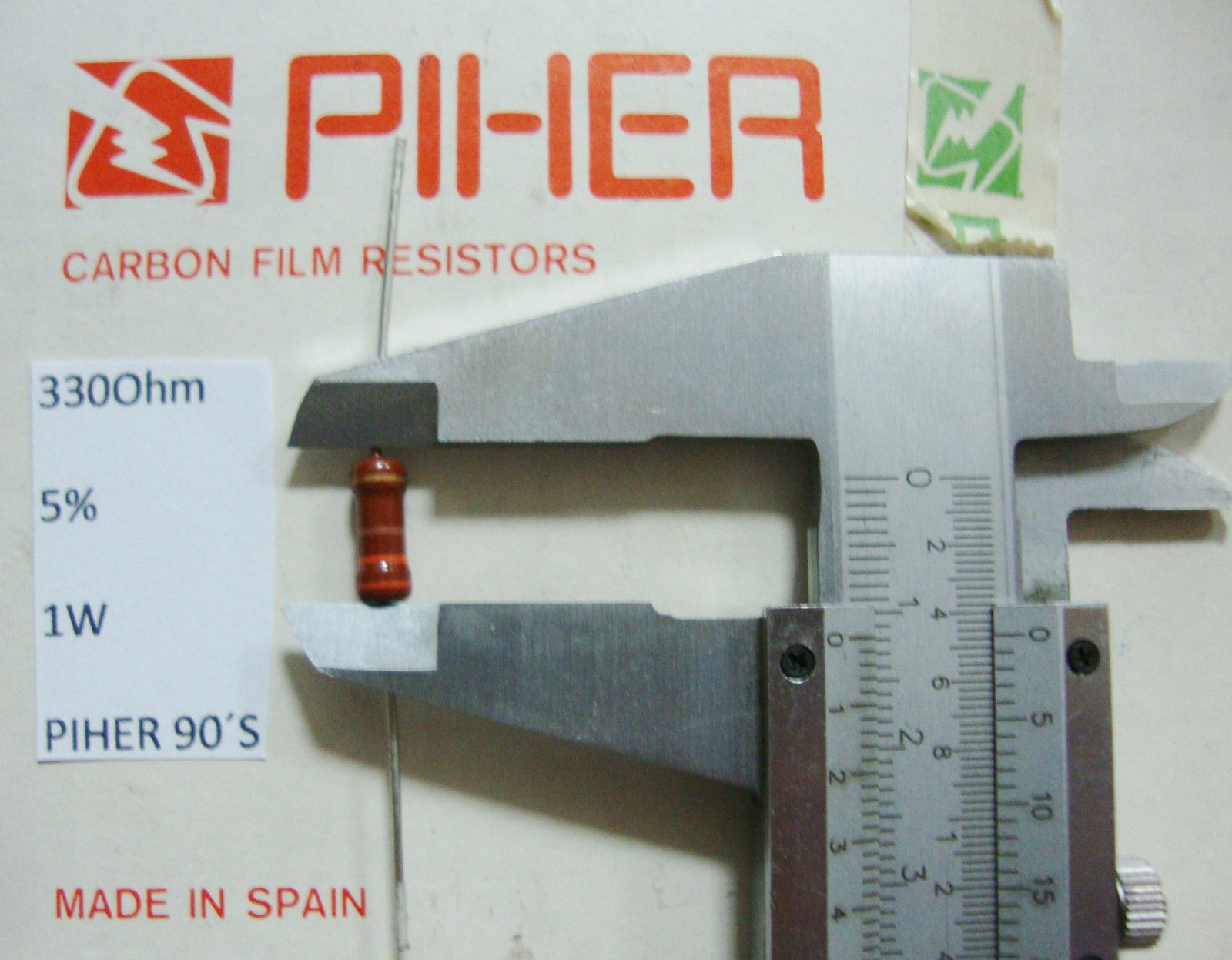 VINTAGE PIHER RESISTOR. 1W 330R 330Ohm 5% *1 PC* NEW ORIGINAL 1990´S+ ...