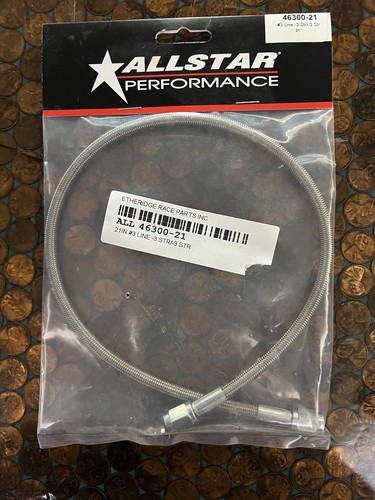 Allstar ALL46300-21 Braided Stainless Steel Brake Line 3 An 3An Staight ...