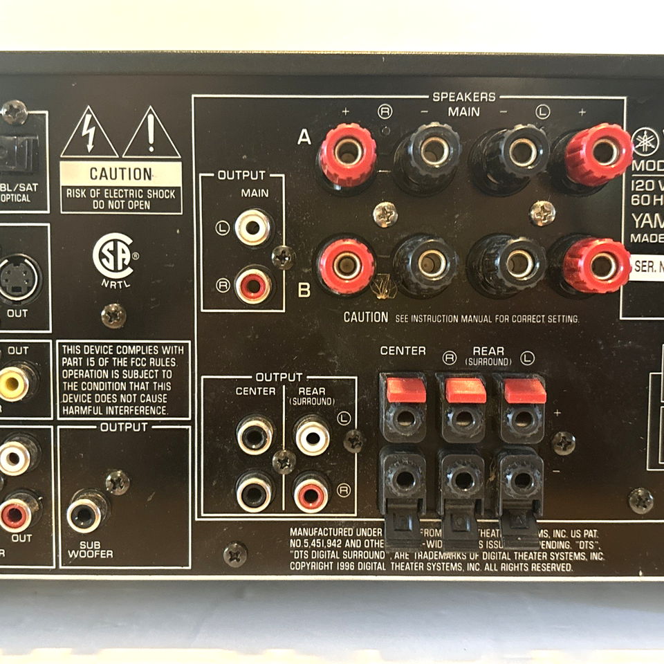 YAMAHA RX-V596 Black Natural Sound Home Theater Stereo AV Receiver ...