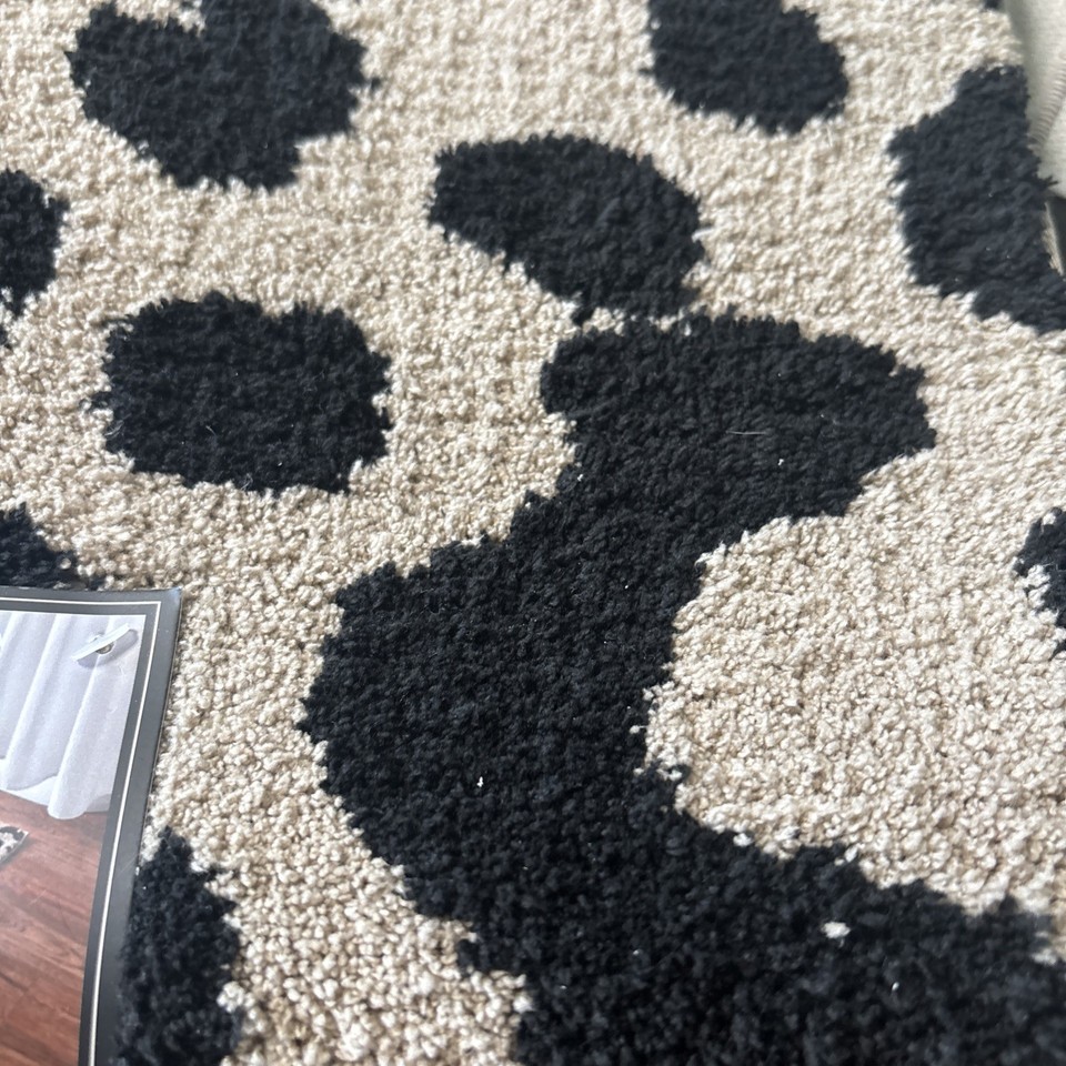 New Rachel Zoe Bath Rug Mat 17 x 24” Black Tan Cheetah Leopard Animal ...