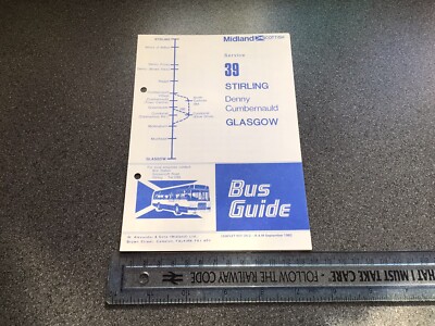 Midland Scottish Bus Group Route 39 Bus Timetable September 1982 ...