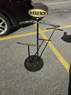 Vintage Bugle Boy Countertop Store Clothing Display Rack Steel Shirt ...