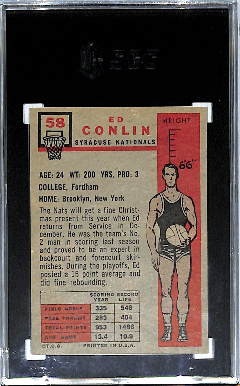 1957-58 Topps - #58 Ed Conlin (RC) for sale online | eBay