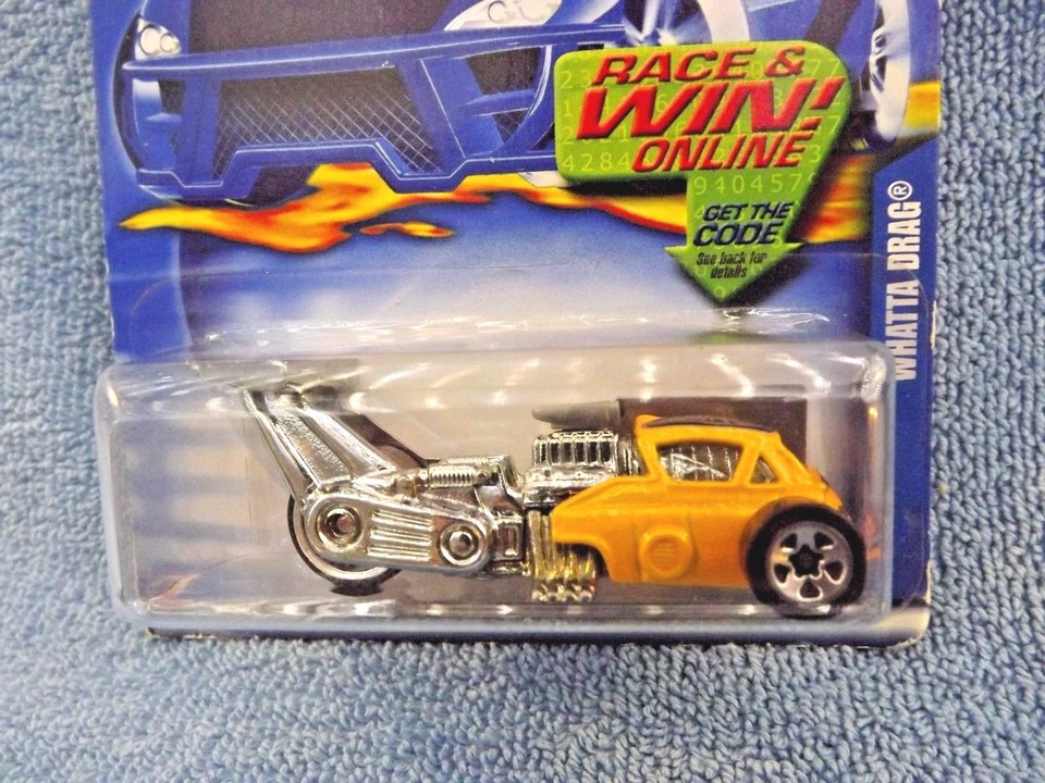 2002 Hot Wheels Mainline/Collector #145 WHATTA DRAG Yellow w/5 Spokes ...