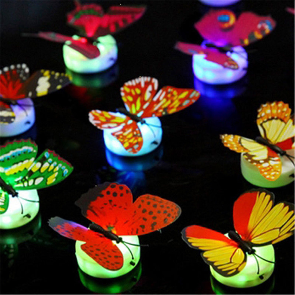 3D Butterfly LED Night Light Art Design Decal Wall Sticker Home Mural ...