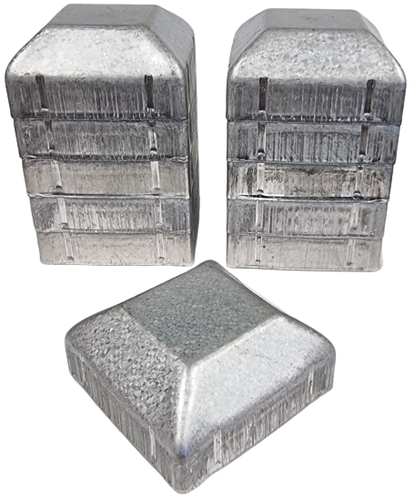 10 x 40 x 40mm SQUARE POST TUBE END CAP Galvanised Steel Fence pool ...