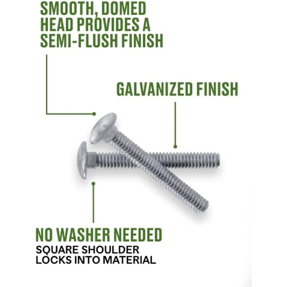 Hillman Group Galvanized Carriage Bolt 5/16” x 6”, 50 Count, Blunt ...