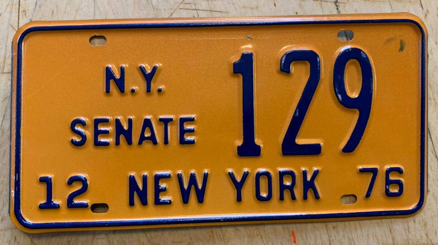 1976 NEW YORK NY SENATE LICENSE PLATE " 129 " NY | eBay