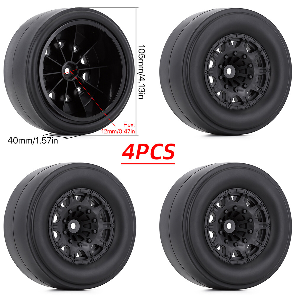 4X RC Short Course Truck Tires Wheel 12mm Hex For 1/10 TRAXXAS SLASH ...