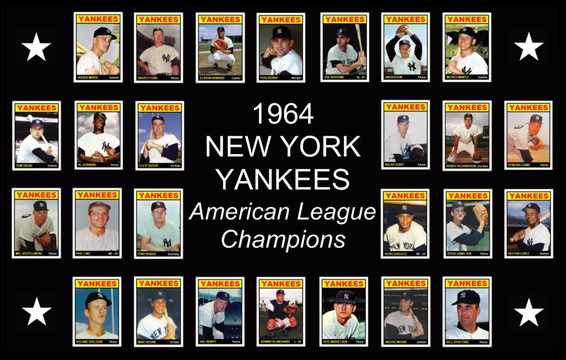 1964 NEW YORK YANKEES World Series Team POSTER Man Cave Decor Fan Xmas ...