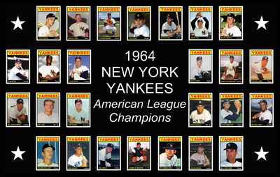 1964 NEW YORK YANKEES World Series Team POSTER Man Cave Decor Fan Xmas ...