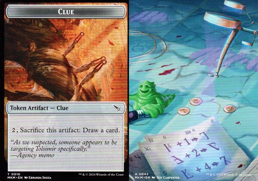 4x Clue (16) Token // Puzzle Panorama (43) MTG Murders at Karlov Manor ...