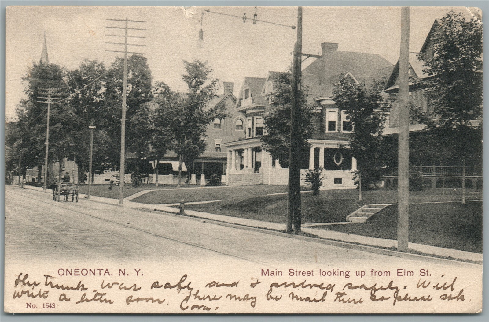ONEONTA NY MAIN STREET ANTIQUE POSTCARD | eBay