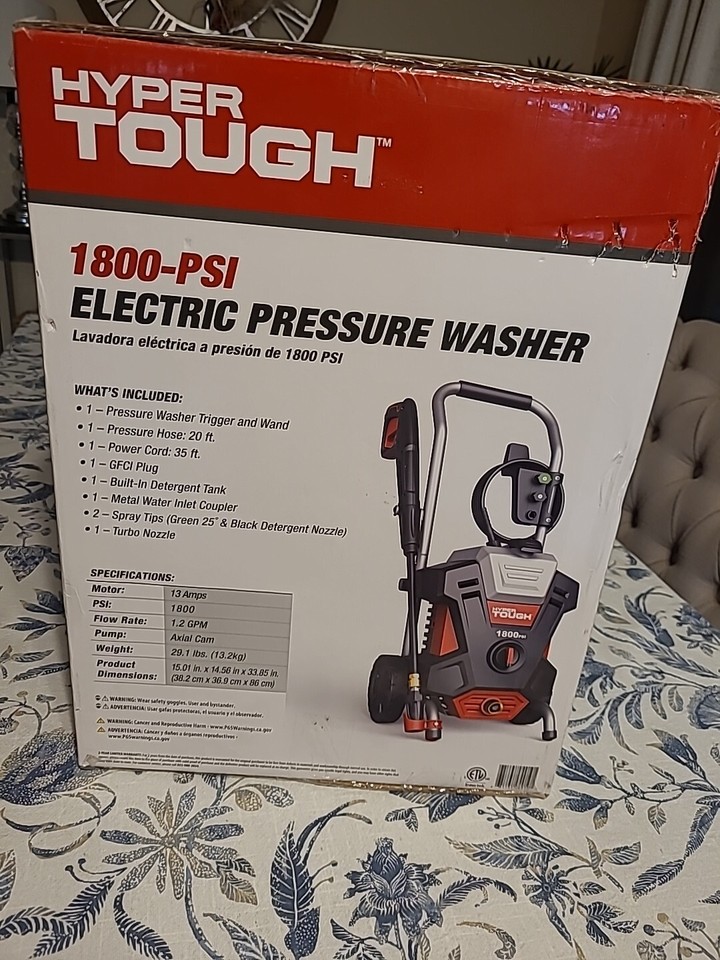 Hyper Tough ABW-VDC-1800A Brand Electric Pressure Washer 1800PSI New ...