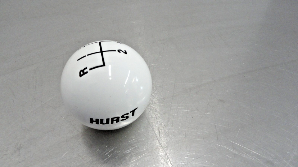 4 Speed Muncie Shift Knob Hurst Shifter Ball White Rat Rod 3/8"-16 ...