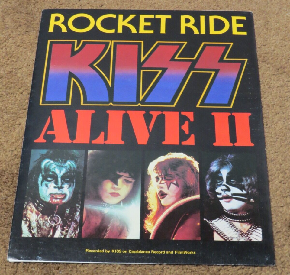 KISS OFFICIAL ROCKET RIDE SHEET MUSIC 1977 AUCOIN - ACE FREHLEY | eBay