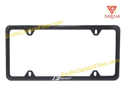 F Sport Grey Logo Only 4 Hole Carbon Fiber License Plate Frame 2x2 ...