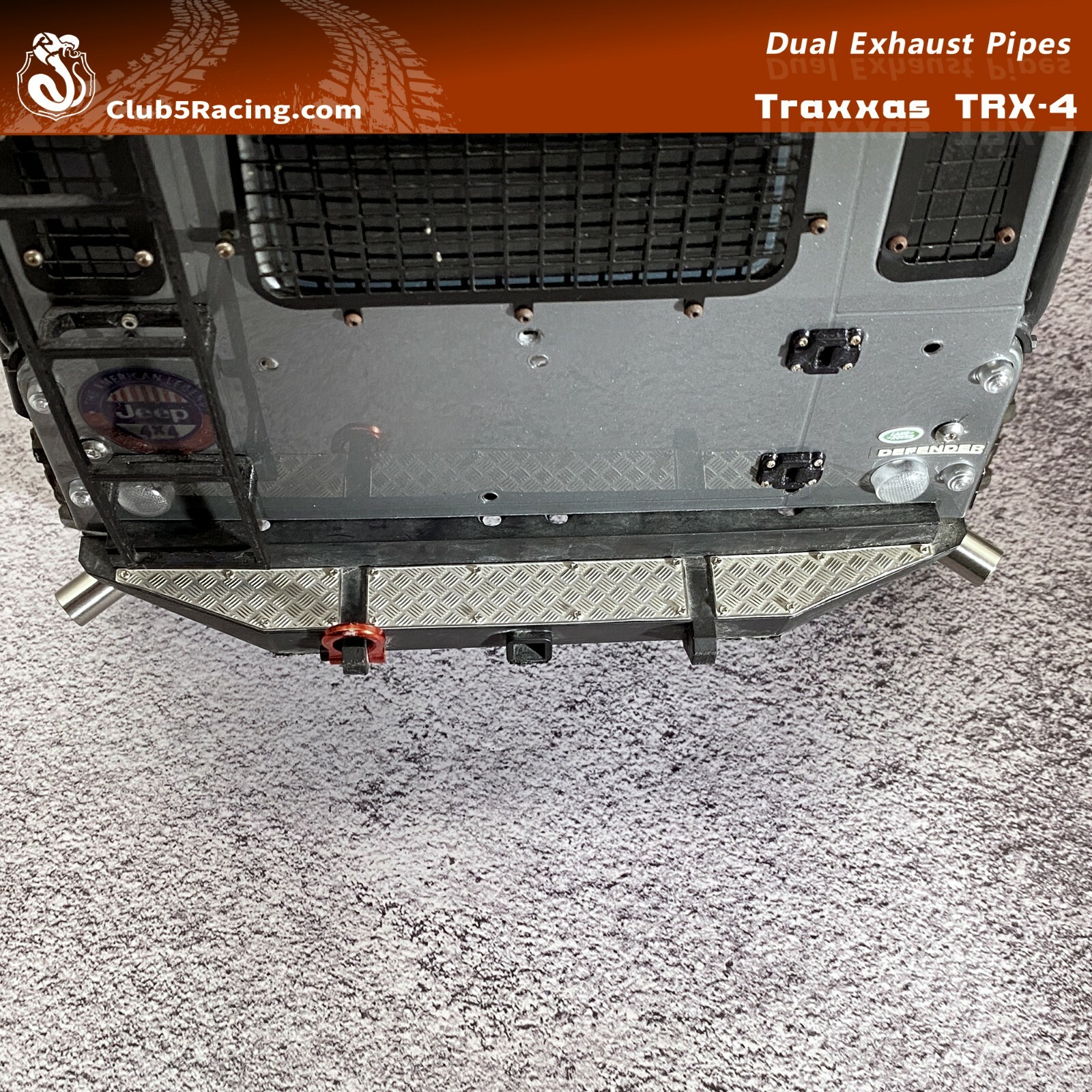 Dual Exhaust Pipes for TRX-4 Defender D110, Bronco Body | eBay