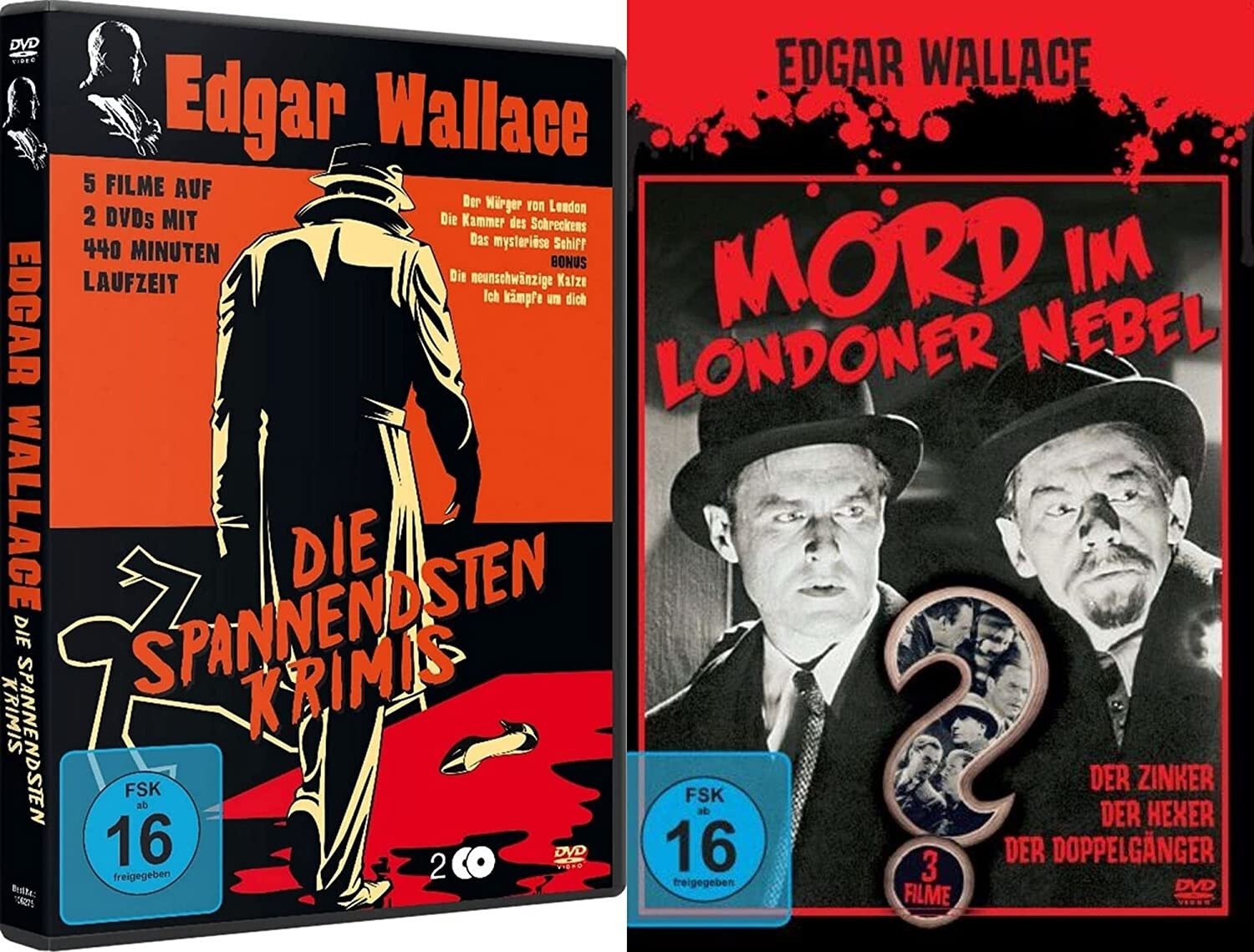 8 Edgar Wallace Classic Squeaker Shrike Witcher + Bonus Hitchcock DVD ...
