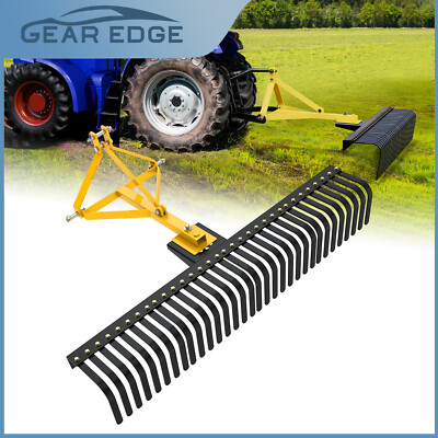 3 Pt Rock Rake 60'' Landscape Soil Gravel Lawn for Cat 1 Campact ...