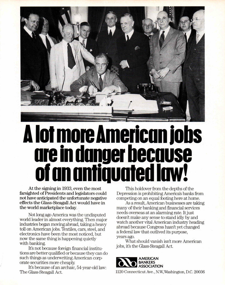 Glass Steagall Act Poster