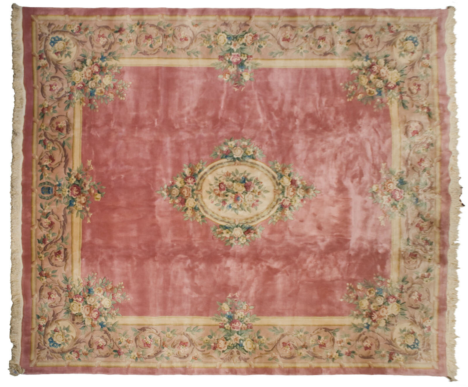 RRA 12x14 Pink / Rose Aubusson Rug Carpet Floral 29728 | eBay