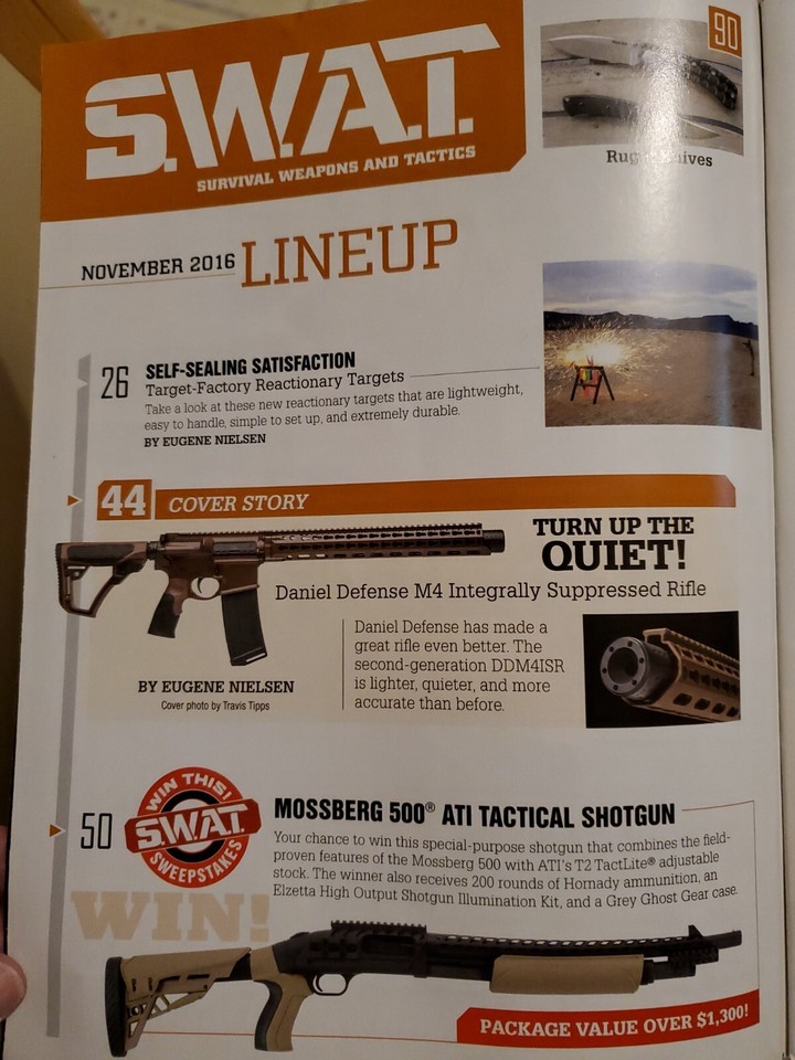 SWAT Magazine November 2016 Daniel Defense M4 Integrally Suppressed ...