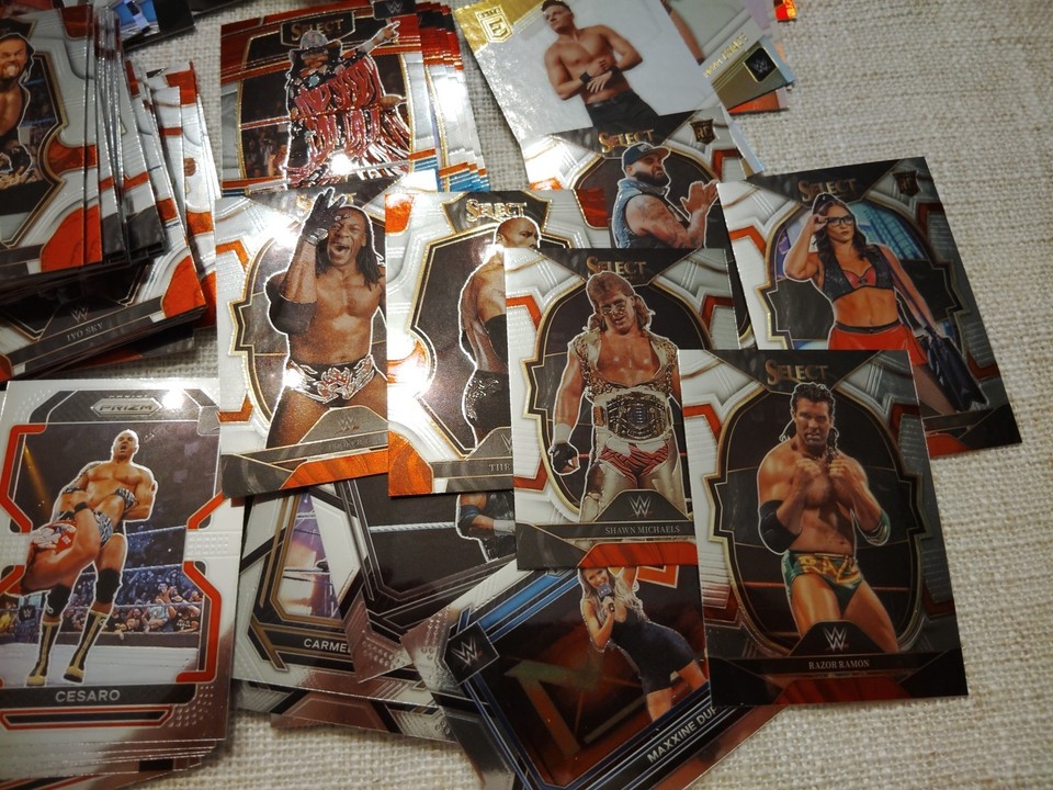 350 WWE Wrestling Star Card Lot Topp Panini Prizm Select Elite Assorted ...