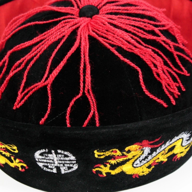 Men Chinaman Hat Dragon Qing Dynasty Emperor Tang Cap China Fancy Dress ...