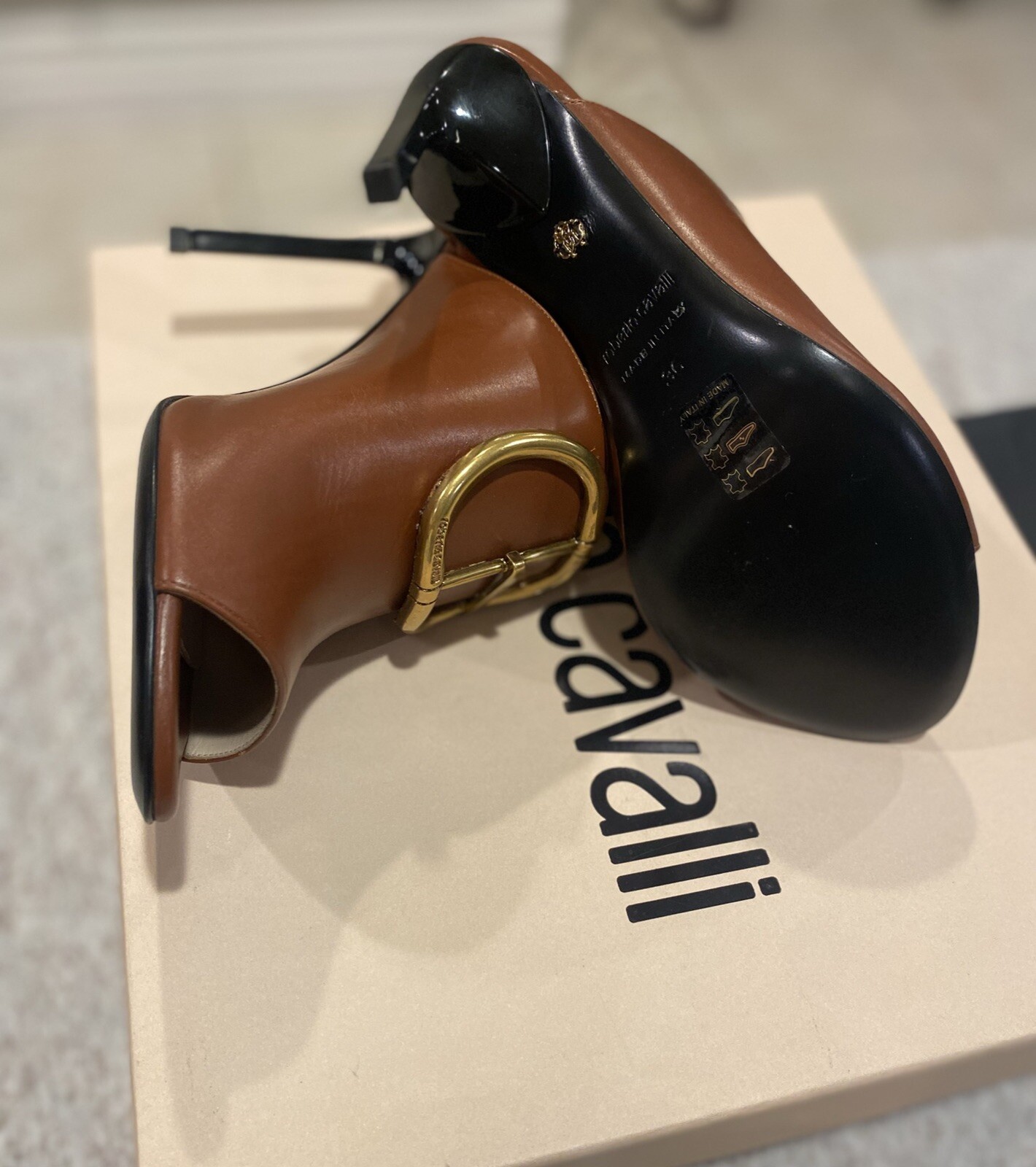 Roberto Cavalli Shoes for Women Brown Leather Clog | eBay