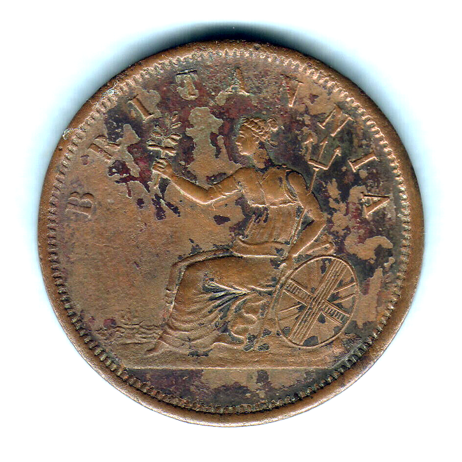 Australia Token.. Nicholas 1d - c1850s... Hobart Town Tas.. VF - SCARCE ...