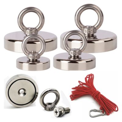 FISHING MAGNET UPTO 1000 LBS PULL FORCE HEAVY DUTY STRONG NEODYMIUM ...