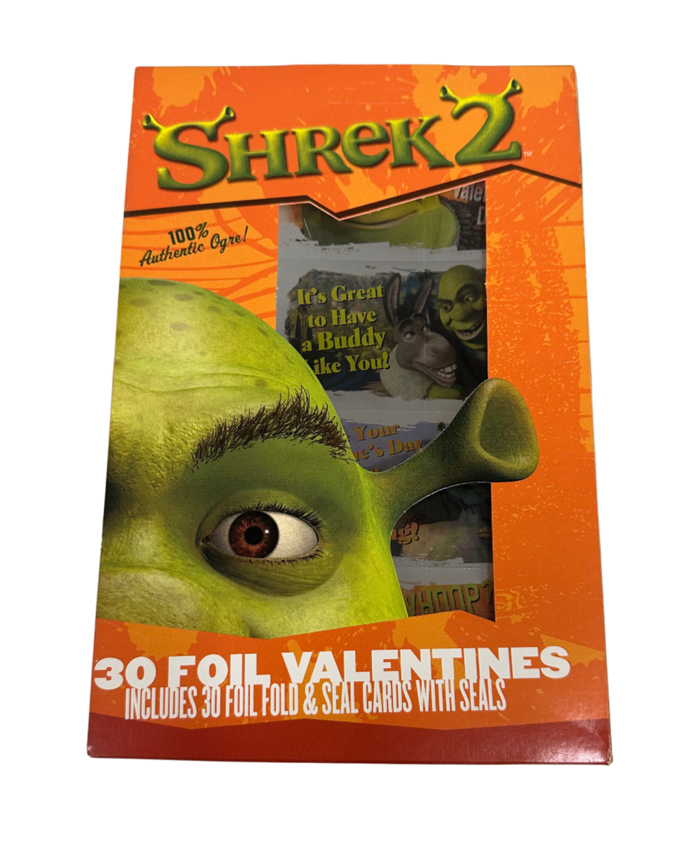 Vintage 2004 Dreamworks SHREK 2 Foil Valentines-30 Fold and Seal Cards ...