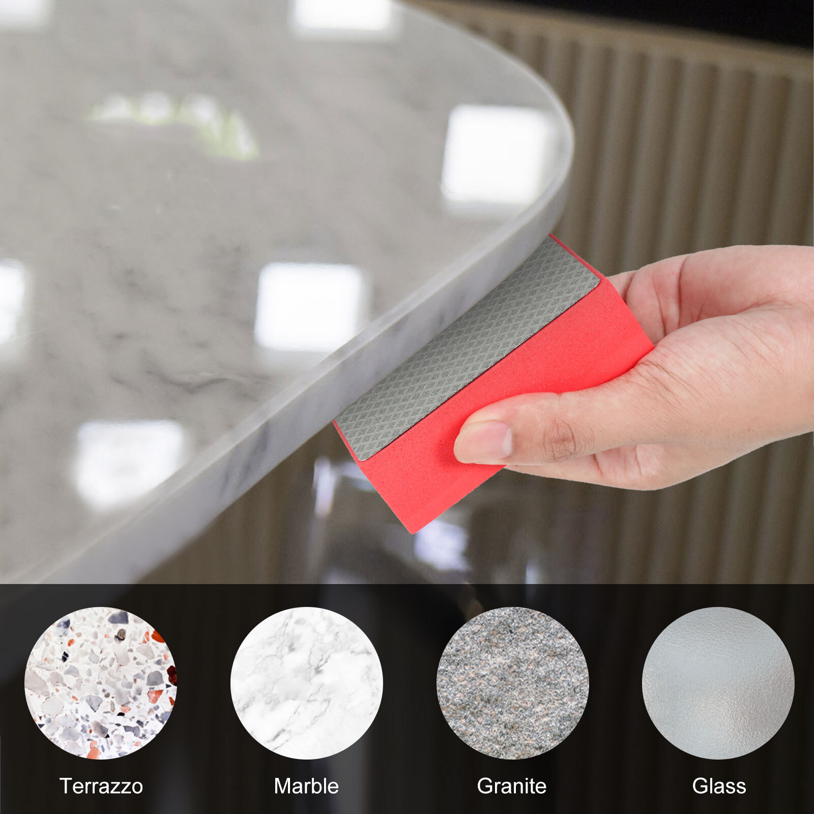 5Pcs Diamond Hand Polishing Pads Set 60/120/240/400/1000 Grit Diamond ...