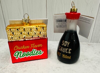 Wondershop Glass Ramen Noodles & Soy Sauce Christmas Tree Ornaments | eBay
