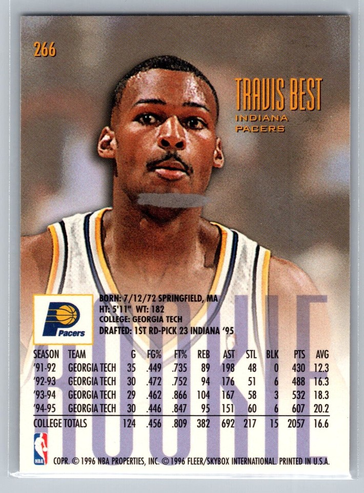 1995-96 Ultra #266 Travis Best RC NM-MT Indiana Pacers | eBay