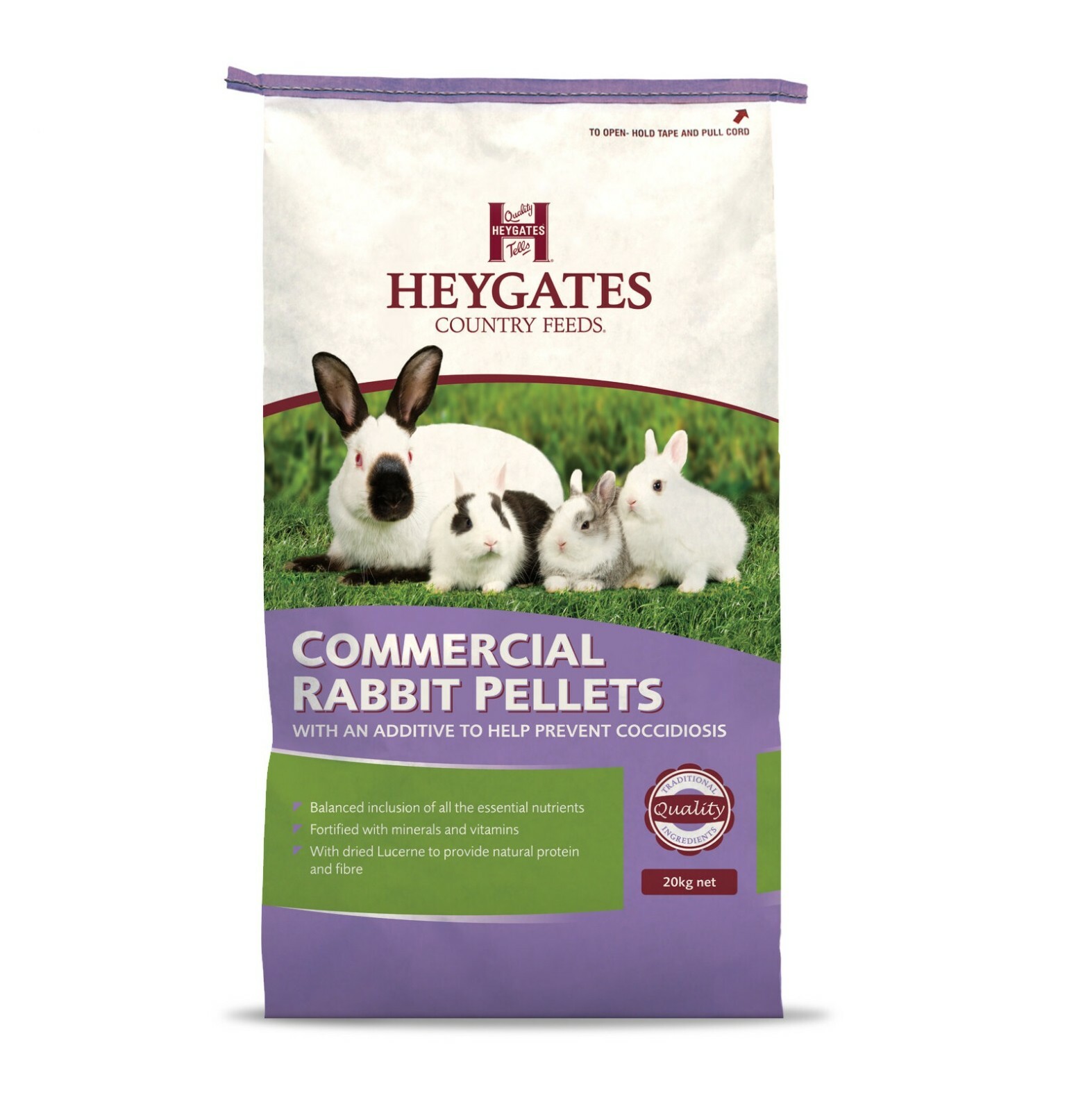 20kg Heygates Commercial Rabbit Pellets with ACS (Coccidiostat) Rabbit ...