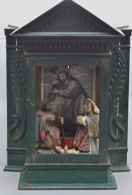 NICHE LARGE 32in One of a Kind antique nativity escaperate shadow box ...