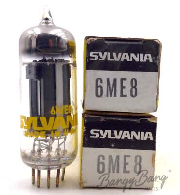 2 Sylvania 6ME8 Double Plate Sheet Beam TV Audio Vacuum Tube Valve ...