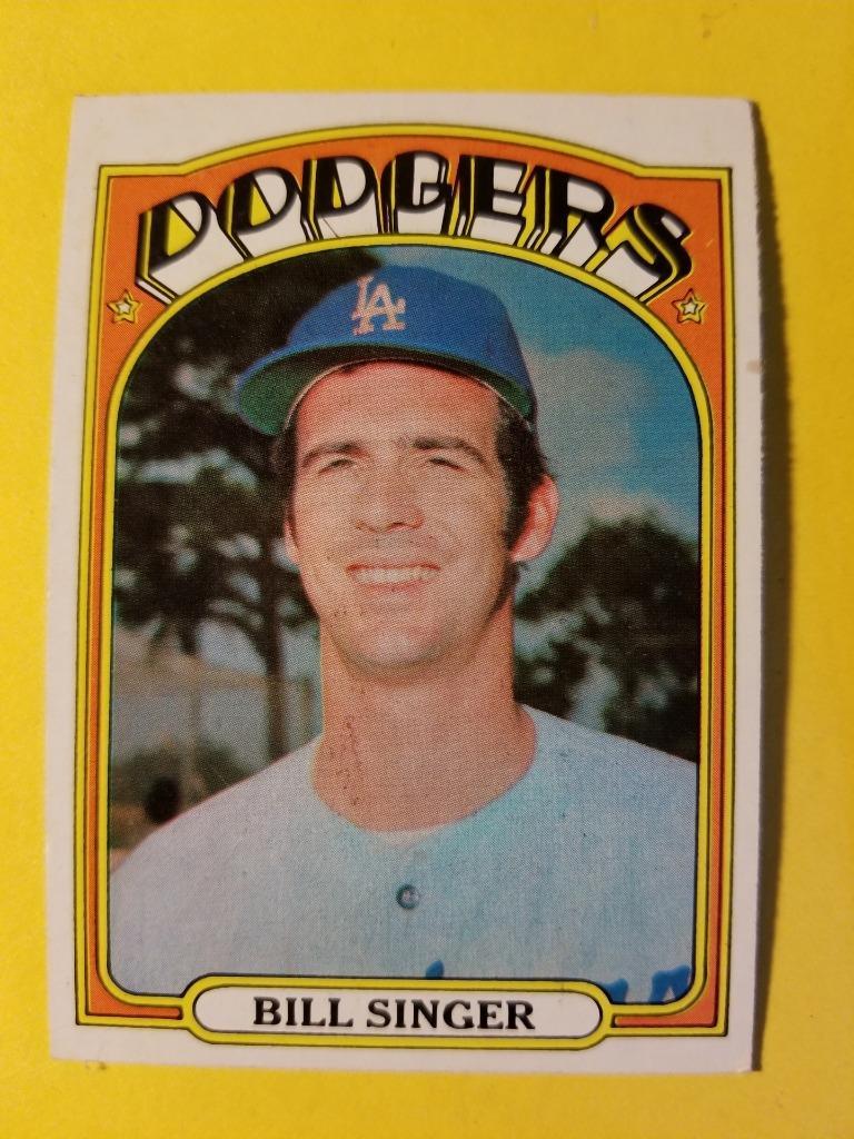 VINTAGE BILL SINGER #25 LOS ANGELES DODGERS - 1972 TOPPS MLB BASEBALL ...