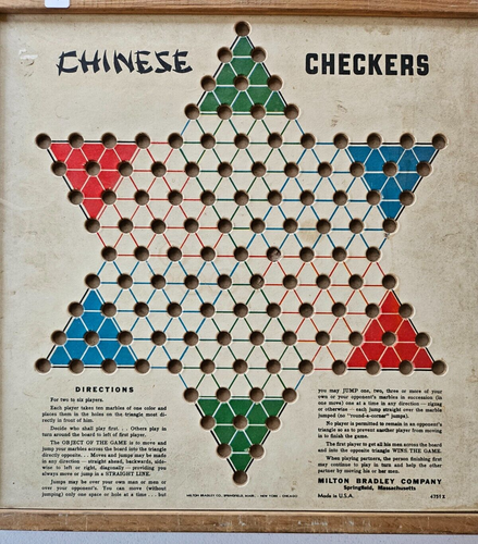 Vintage Chinese Checkers / Checkers Board - Milton Bradley - No 4751 | eBay