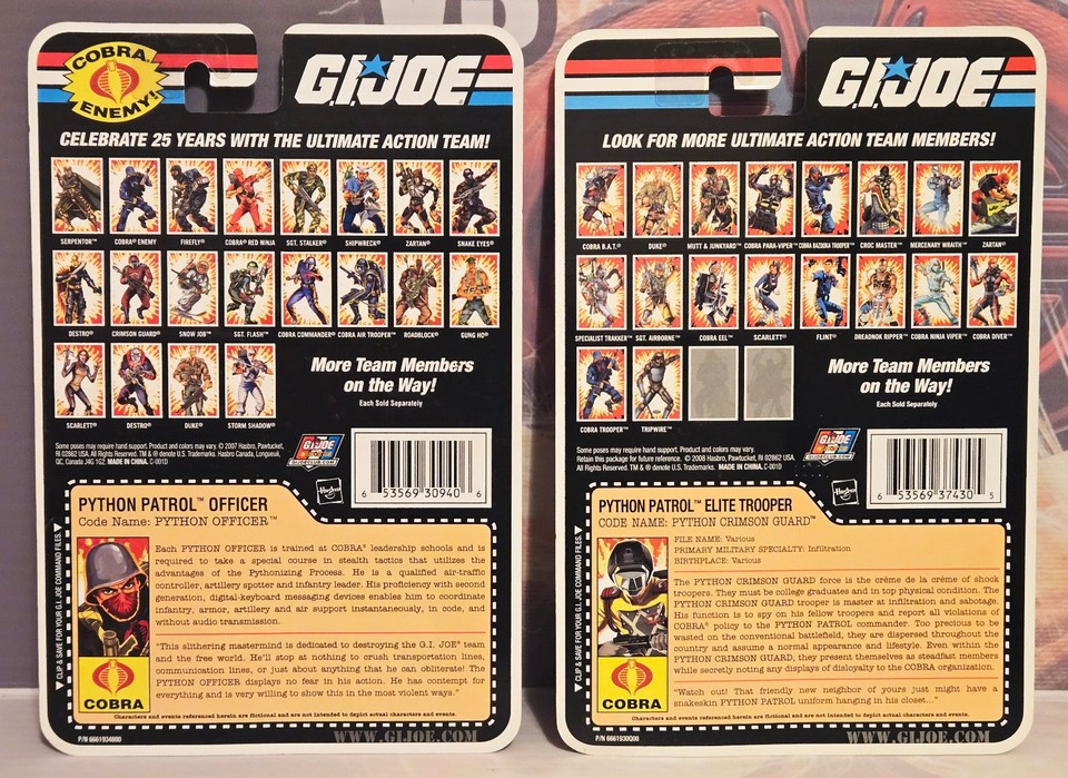 2008 G.I. Joe Python Patrol: Python Officer v2 & Python Crimson Guard ...