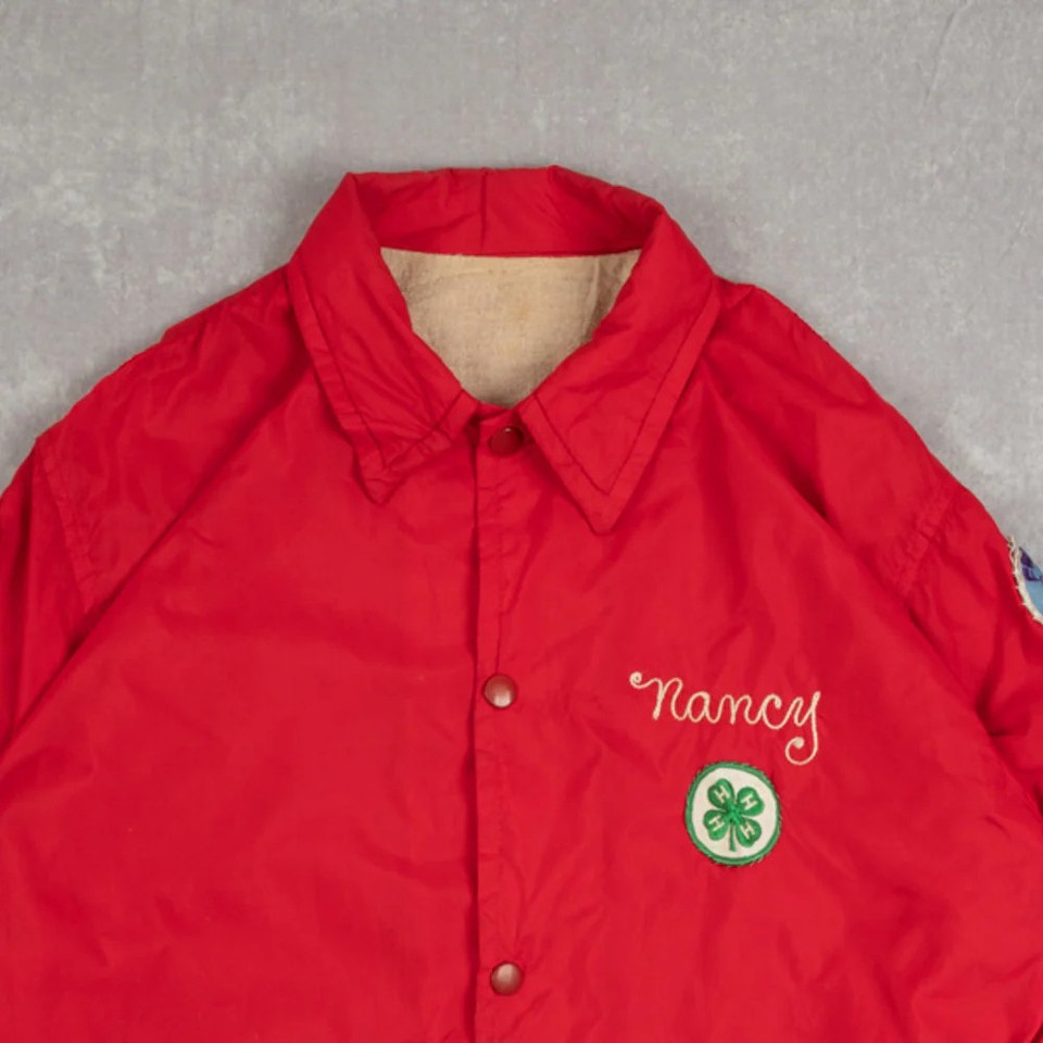 Vintage 80s Easy Rider Coach Jacket M Women's Red Back Print | eBay UK