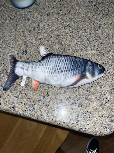 Electric Flopping Fish Plush Moving Cat Kicker Toy Realistic 11 ...