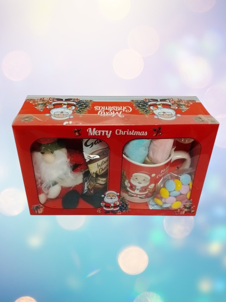 Luxury Christmas Hot Chocolate Mug Set with Plush Santa & Sweets Gift ...