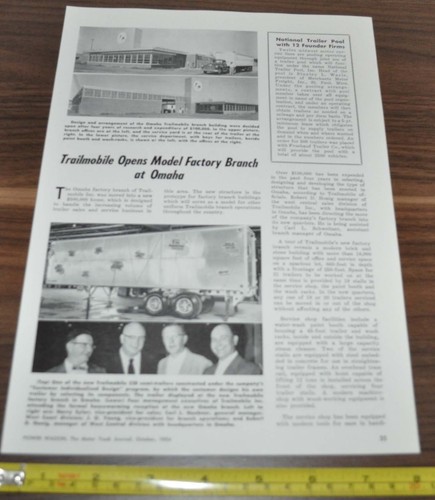 1954 Trailmobile Trailer Truck Article Omaha Bayly Oil Company | eBay