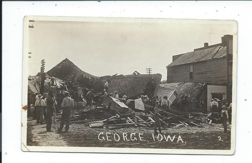 Real Photo Postcard Post Card George Iowa Ia Disaster | eBay