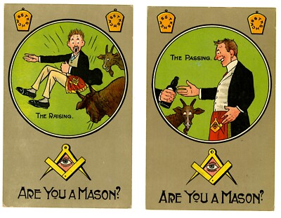 1910’s Two Masonic Postcards - The Raising & The Passing ~ Are You A ...