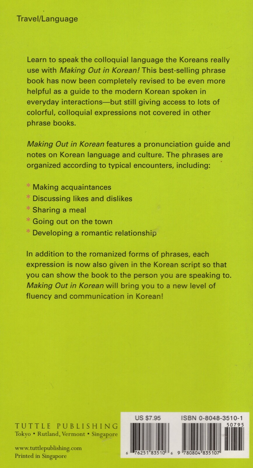 Making Out Bks.: Making Out in Korean : From Everyday Conversation to ...