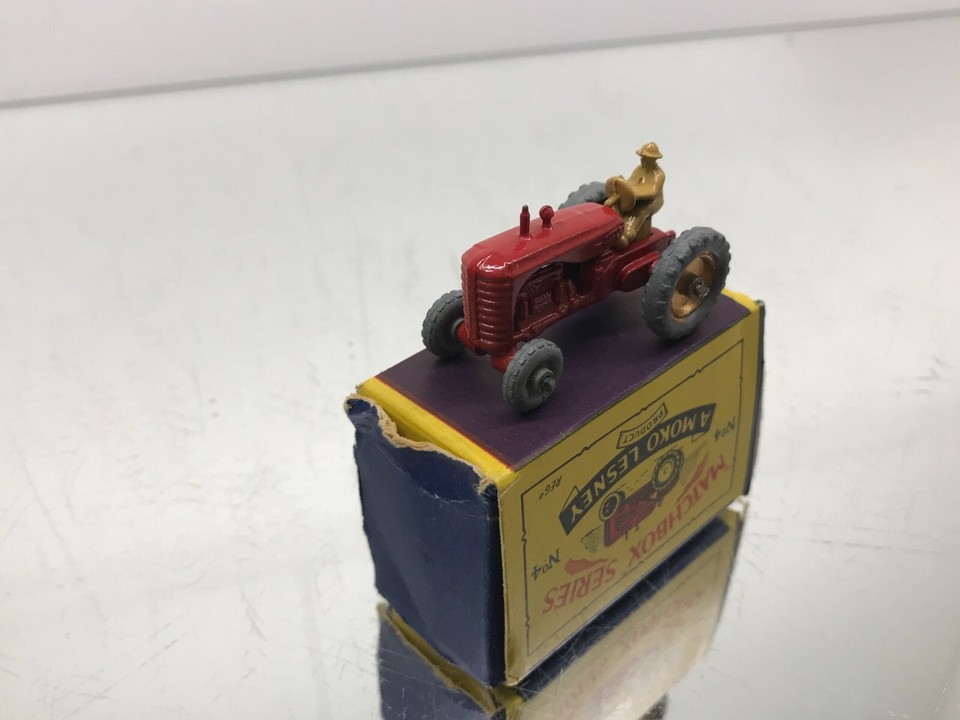 MOKO LESNEY MATCHBOX 4 MASSEY HARRIS TRACTOR - GMW -RED 3inch- GOOD IN ...